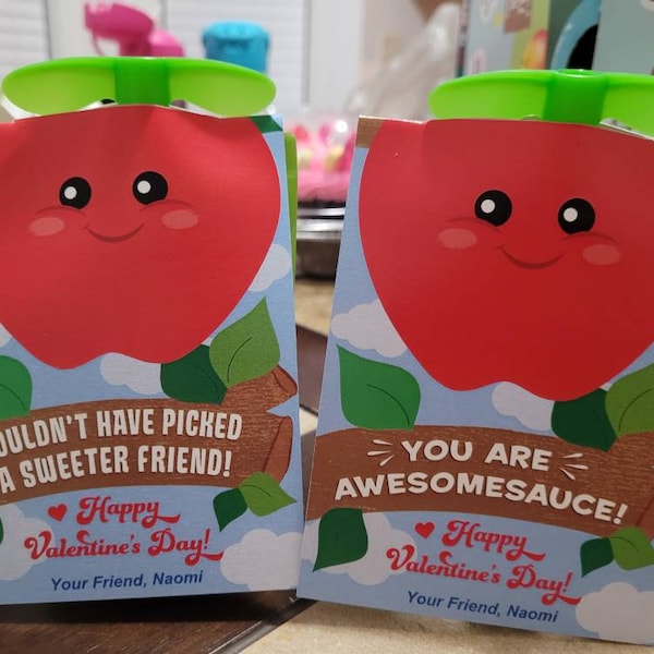 Applesauce Kids Valentine Printables, Awesomesauce, Classroom Valentine ...