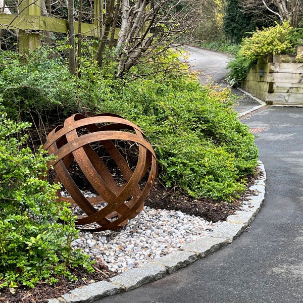 UK Rustic Garden Double Banded Sphere, Decoration Orb, Globe, Ball ...
