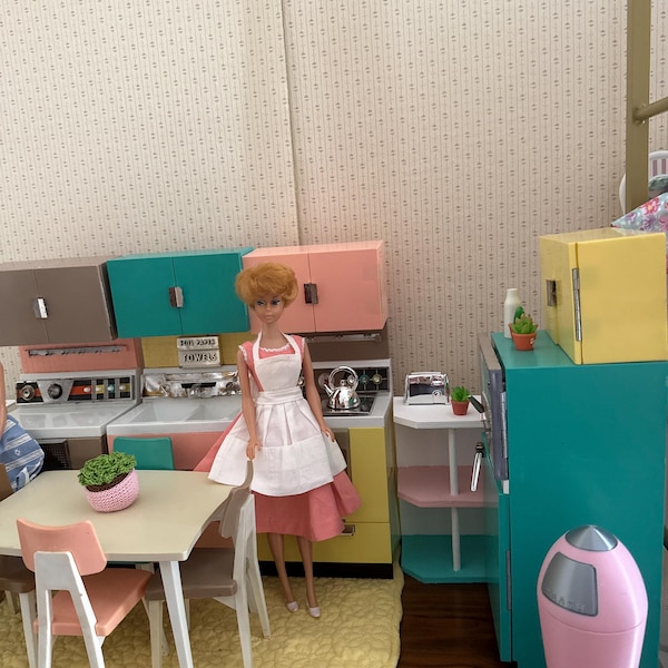 Rocket Shaped Atomic Trash Can 1:6 Scale Dollhouse Miniature Mid ...