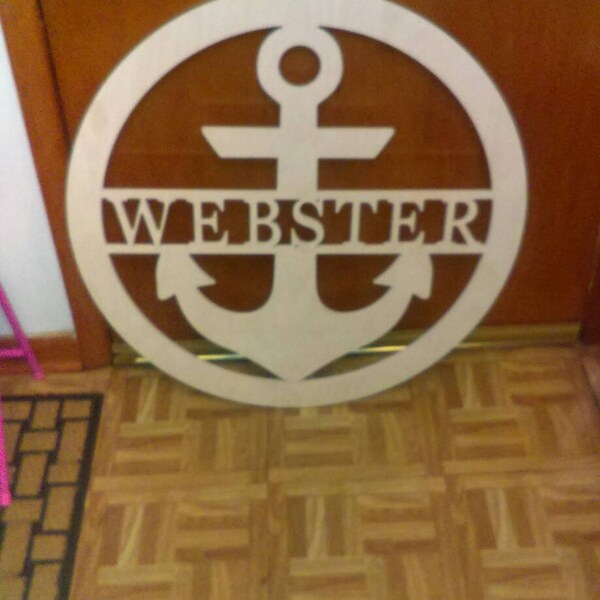 Anchor Name Sign, Anchor With Name, Large Wooden Anchor Monogram ...