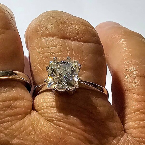 925 Sterling Silver Square Pendant Setting Pre-notched for Faceted ...