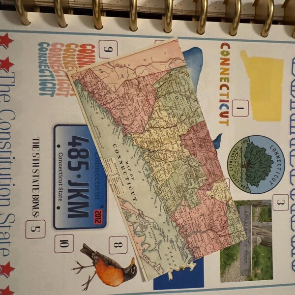 Connecticut the 5th State Savings Challenge and Cash Envelope - Etsy