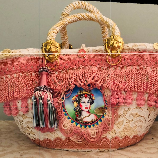 Sicilian Coffa, Lemon Straw Bag, Sicilian Bag - Etsy