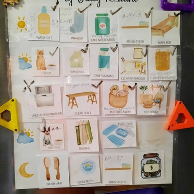 Weekly Routine Cards & Charts for Kids Visual Calendar Daily Rhythm ...