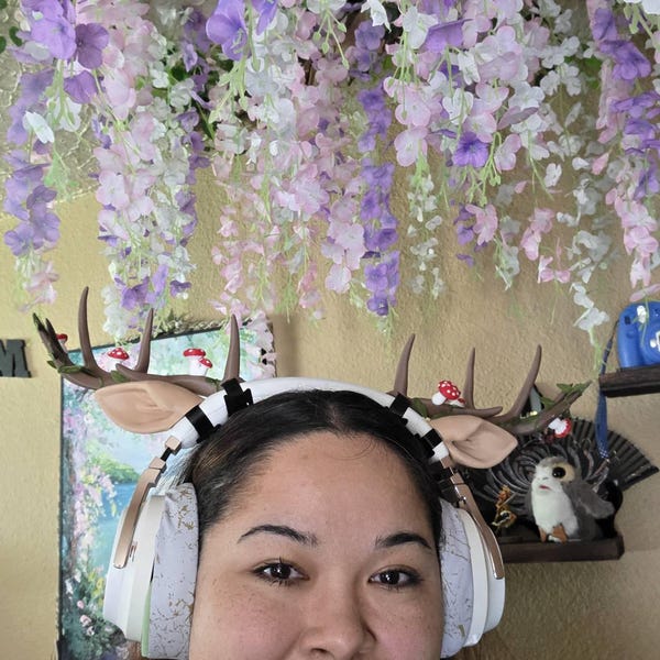 Large Deer Antler Headphone Attachment | Dryad Fawn Cosplay Horn and ...