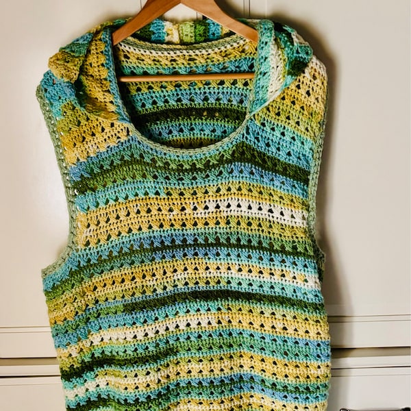 The Pixie Pullover, Crochet Pattern, Crochet PDF File, Written Vest Pattern, Hooded Vest ...