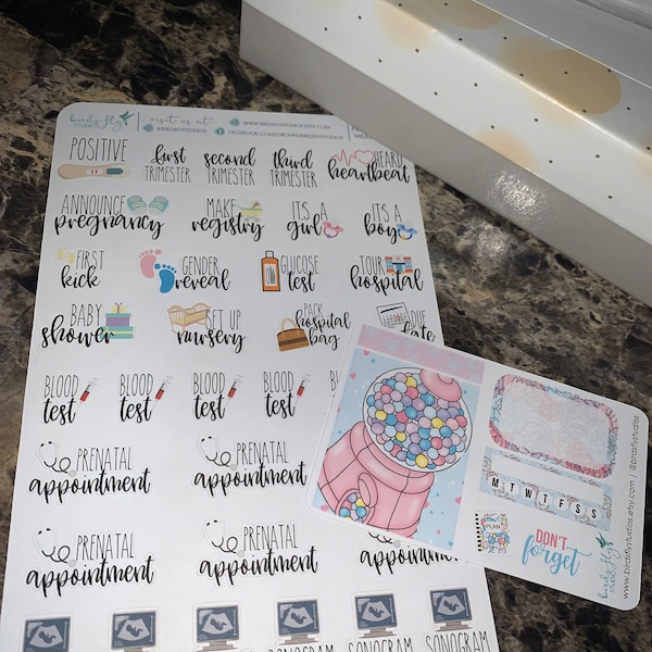 Pregnancy Tracking Sticker Set / Pregnancy Milestone Stickers ...