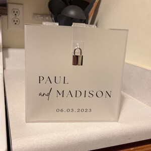 Personalized Name Card Box Wedding Acrylic Card Box With Lock - Etsy
