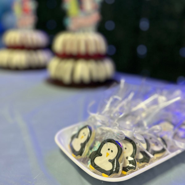 Mini Penguin and Snowflake Cookies - 2 1/2 Dozen Mini Cookies - Etsy
