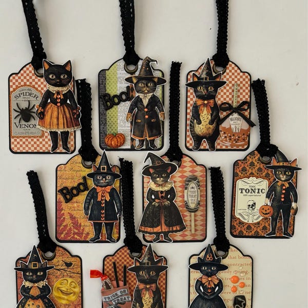 Orange PAPER DOLLS | Halloween Cat Paper Doll Printable, Vintage ...