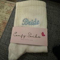 Custom Wedding Socks Silver Embroidered Custom Bride Socks Bridesmaid ...