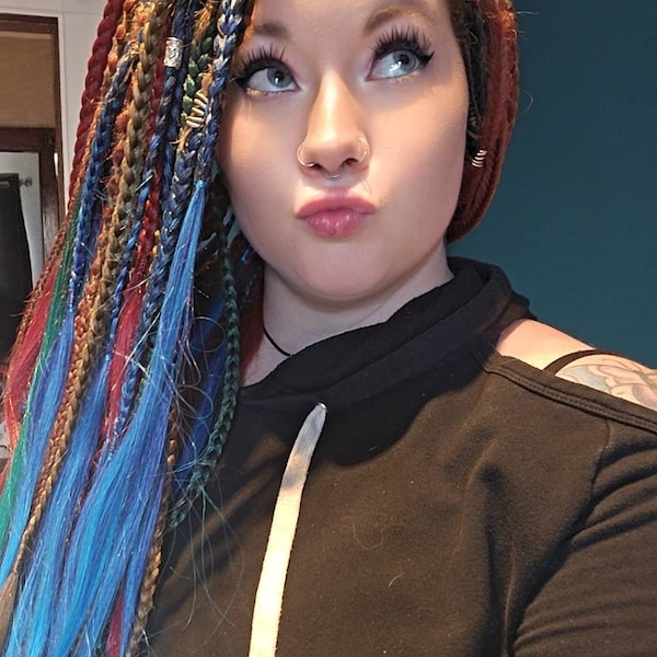 Brown and Rainbow Set of DE Braids and Dreads, Dreadlocks, Dread ...