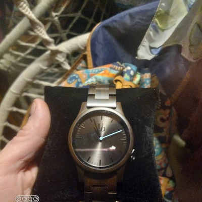 Volcano Chronograph Wood Watch for Men Red Wood Band With Dark - Etsy