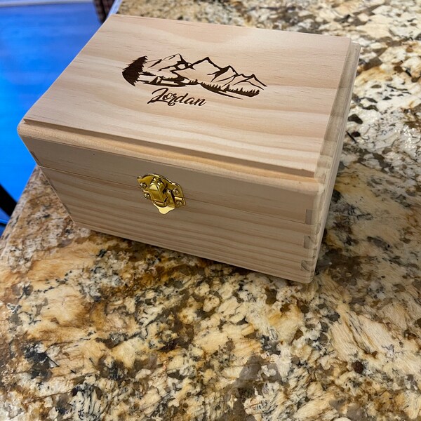 Personalized Pine Stained Wood Keepsake/trinket Box-free Shipping - Etsy