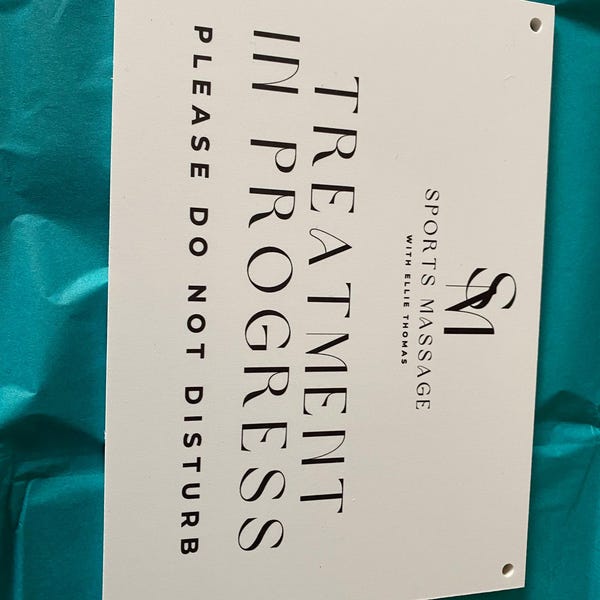 Personalised Logo Treatment in Progress Double Sided Business Door Sign ...