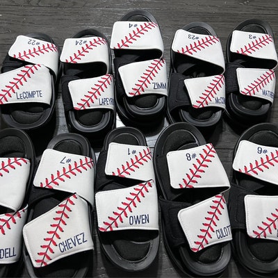 Custom Baseball Slides Flip Flops Sandals Custom Baseball Sandals ...