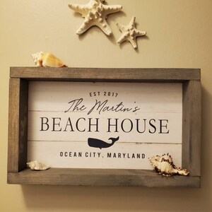 PERSONALIZED Family Name BEACH HOUSE Wood Sign 7.5x12.5 Beach House ...
