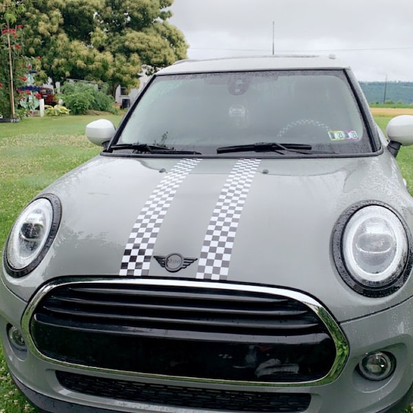 Mini Cooper Bonnet Check Stripes, Stripes for Hood, Racing Decoration ...
