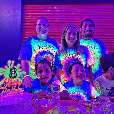 Sister of the Birthday Girl Neon Pastel Minty Rainbow Tie Dye Shirt ...