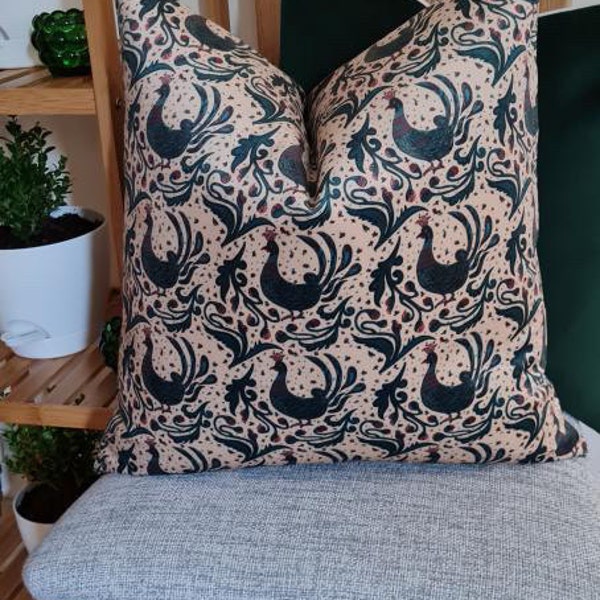 Batik Velvet Cushion Cover Crafted by Narrative Art Design - Dark Jade ...