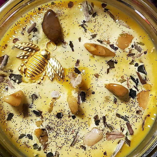 Bee Happy Candle, Positive Energy Candles, Crystal & Herb Candle, Soy ...