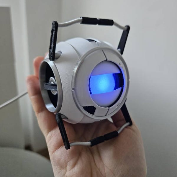 Portal Wheatley Figure – 3D Printed Model With LED Light – Moving ...