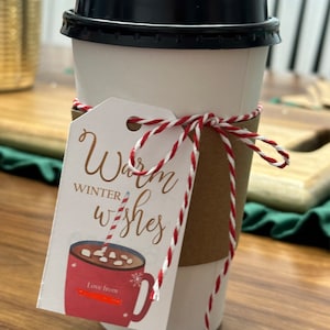 Editable Warm Wishes Tag Personalized Christmas Tag Hot Cocoa Tag ...