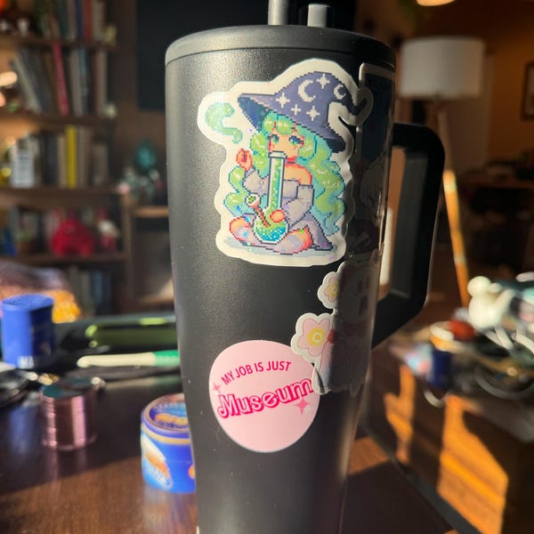 Pixel Art Amethyst Vinyl Sticker - Crystal Cluster Geology Sticker - Etsy