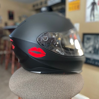 Lips Reflective Decal, Kiss Helmet Sticker, Smack Motorcycle Sticker ...