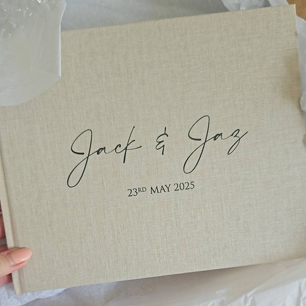 High Quality Linen Guest Book. Plain DIY Guest Book. 50 Pages / 100 ...