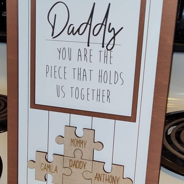 Personalized Father's Day Puzzle Sign: Engraved Birch Wood Gift - Etsy
