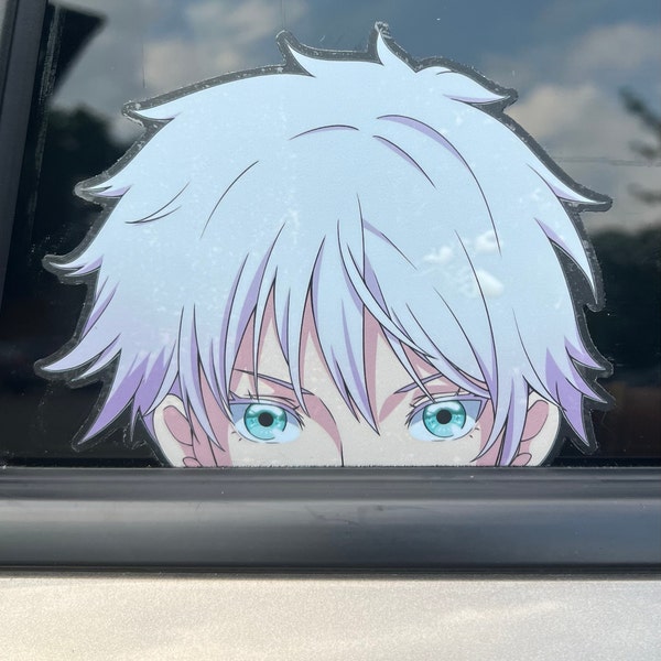Gojo Clear Peeker Sticker | Anime Peeking Decal - Etsy