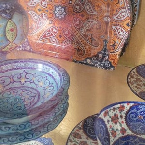 2 Small Metal Trays 9.84 X 6.3 Blue Decorative Trays, Perfect for ...