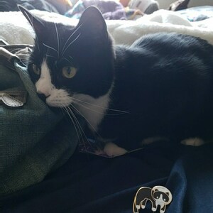 Tuxedo Space Cat Enamel Pin | Etsy