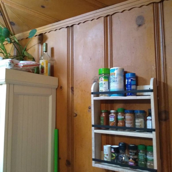 Rustic Reclaimed Wood Spice Wall Rack, Essential Oil Storage - Etsy