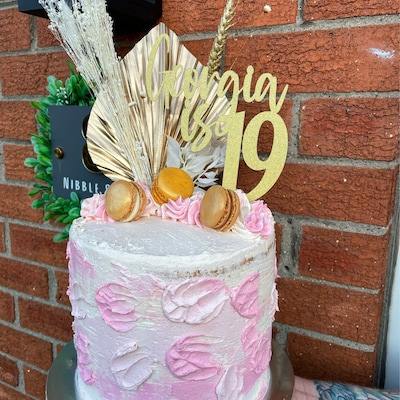 Gold Dried Flower Cake Topper Gold Palm Spear Bunch Flowers - Etsy