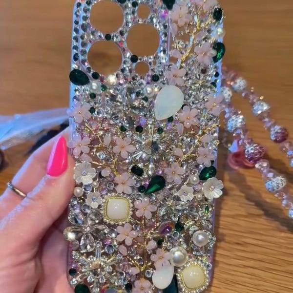 Handmade Blinged Out Glass Rhinestones Cell Phone Case Bling Bling - Etsy