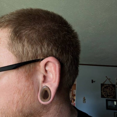 Organic Ear Plugs With Green Wood Inlay Wooden Green Gauges 10 12 14mm ...