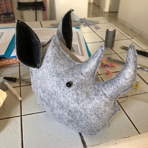 Felt Rhino Head Pdf Pattern Instant Download - Etsy