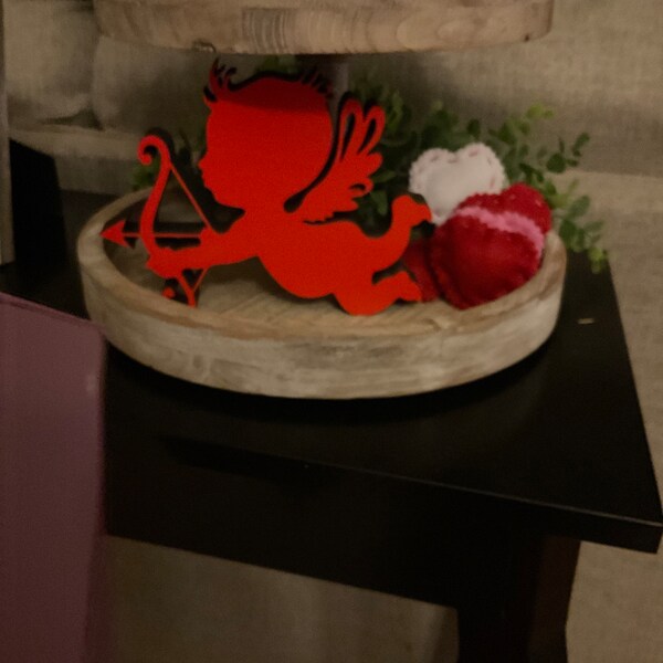 Cupid Wood Sign: Valentine's Day Shelf Decor (5/7" Tall) - Etsy