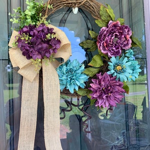 Hydrangea Swagparadise Blue With Denim Look Bowfront Door - Etsy