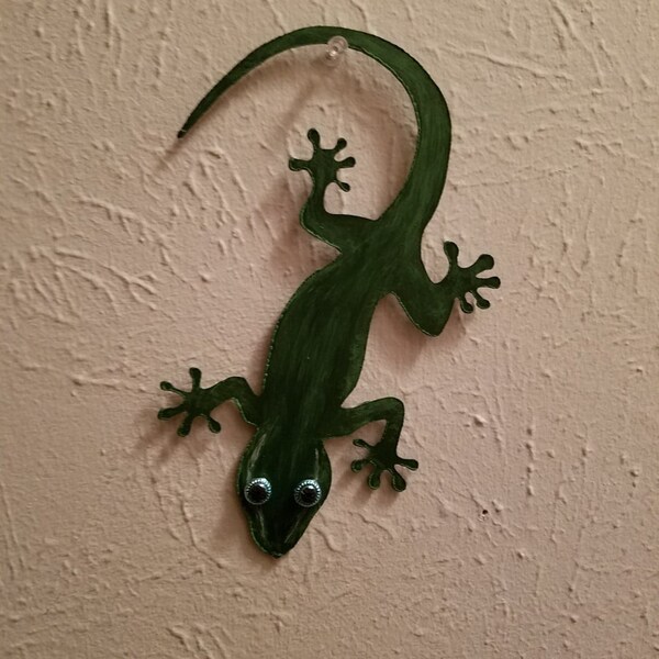 8 Inch Lizard Gecko Rusty Rustic Vintage Antique-y Metal Art Ornament ...