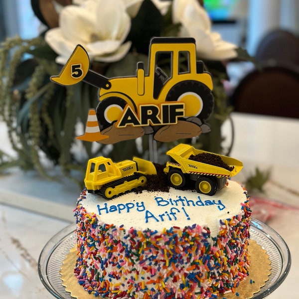 Front Loader Cake Topper, Construction Birthday Party, Boy Party, - Etsy