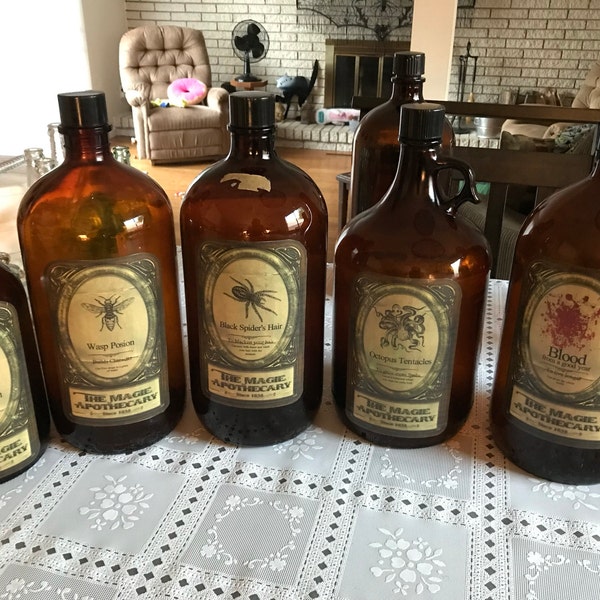 Witch Halloween Apothecary Labels, Halloween Decorations Labels, Magick ...