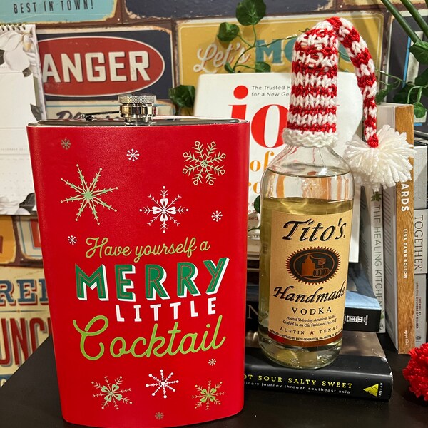 How 'bout a Night Cap Christmas Hat for Wine/booze/ Bottles- Set of 4 ...