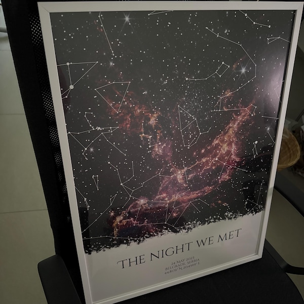 Stars the Night We Met Custom Star Map Print - Unique Christmas Gift ...