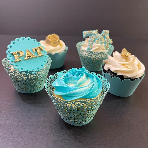 10 Metallic Gold Cupcake Wrappers, Gold Cupcake Liners, Gold Foil ...