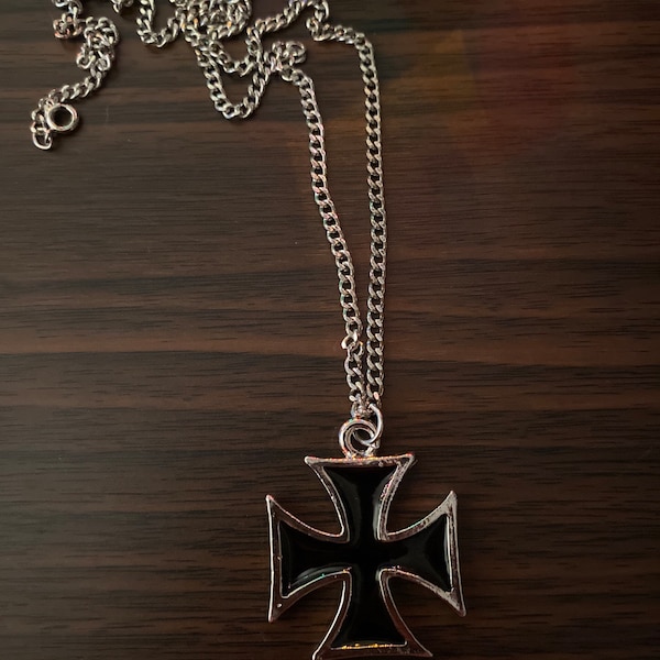 Maltese Cross Knights of Malta Templar Cross Black With Silver Finish ...