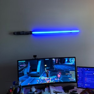 Horizontal Lightsaber wall mount lightsaber mount | Etsy