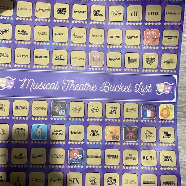 Musical Theatre Scratch off Poster - Gift for Musical Theatre Fans ...